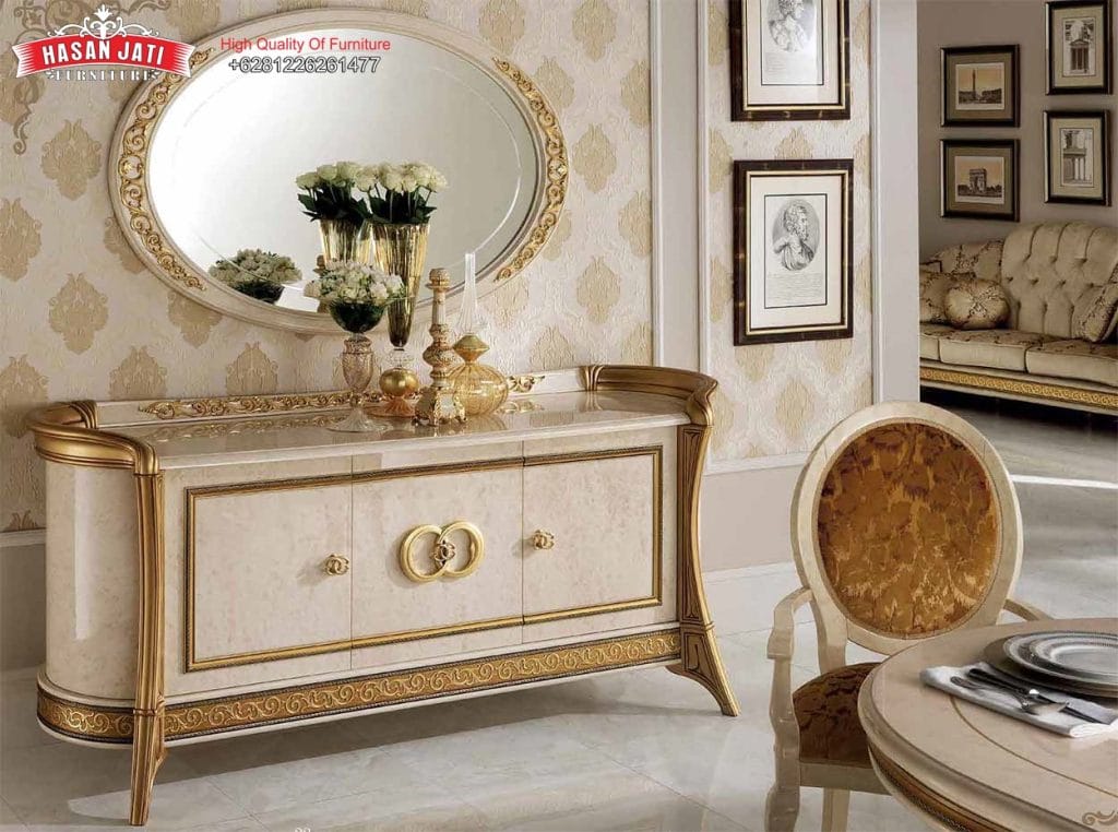 Meja Bufet 3 Pintu Melodi Plus Mirror | Hasan Jati Furniture